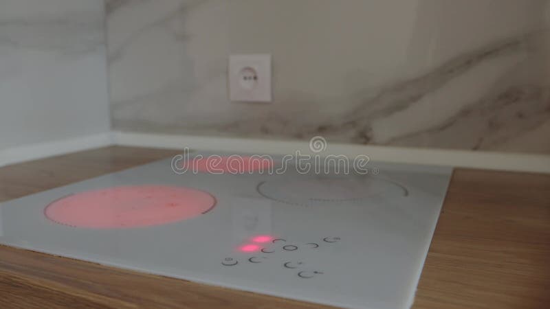 Red-hot Orange Burners of an Induction Hob. Modern Kitchen Appliances ...