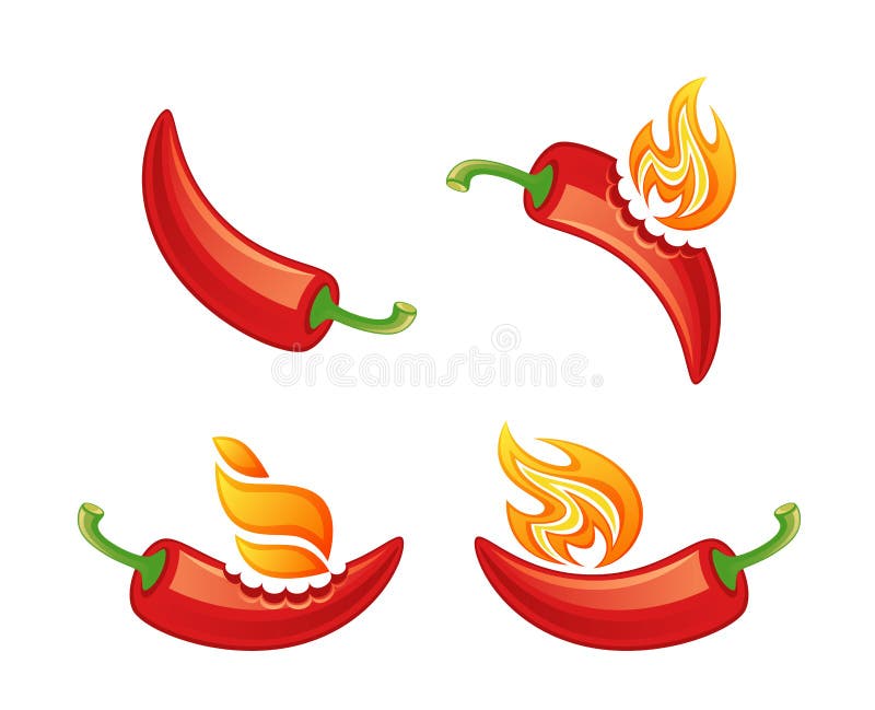 Chilli Rough Stylized Print. Vector Logo. Stock Vector - Illustration ...
