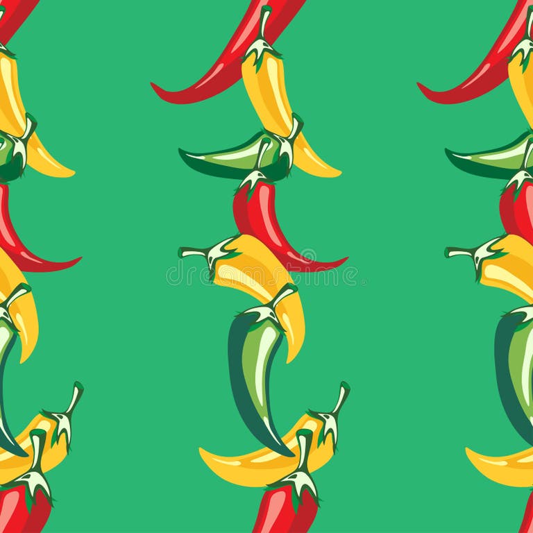 Red Hot Pepper. Seamless Texture Pattern Vector. Eps. Stock Vector ...