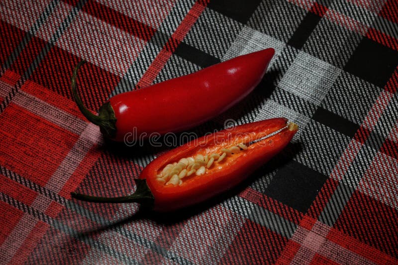 Red Hot Pepper and Seeds on a Table Stock Photo - Image of pepper ...