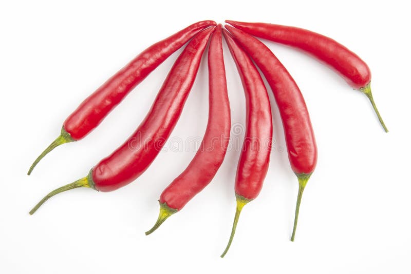 Red Hot Pepper on a White Background. Spices and Vegetative Food Stock ...
