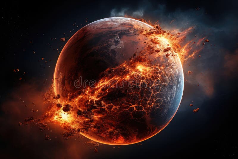Red Hot Planet in Space. Symbolic Image of Mars Stock Illustration ...