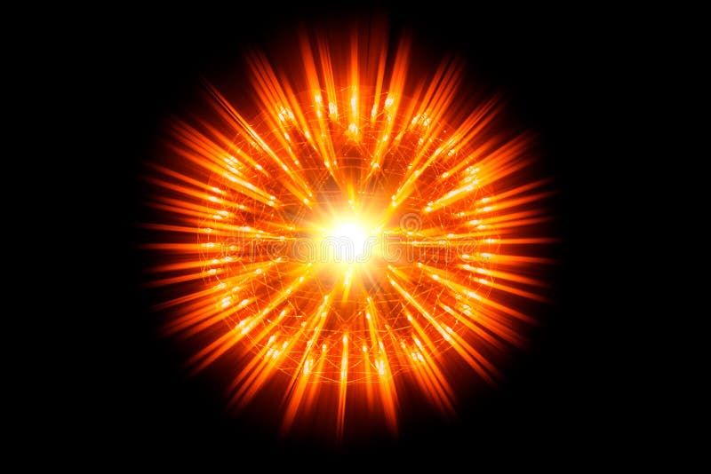 Red Hot Ray Radiation Light Science Illustration Concept. Stock ...