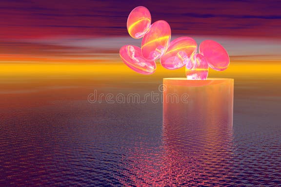 Red Hot Space Eggs stock illustration. Illustration of render - 11649922