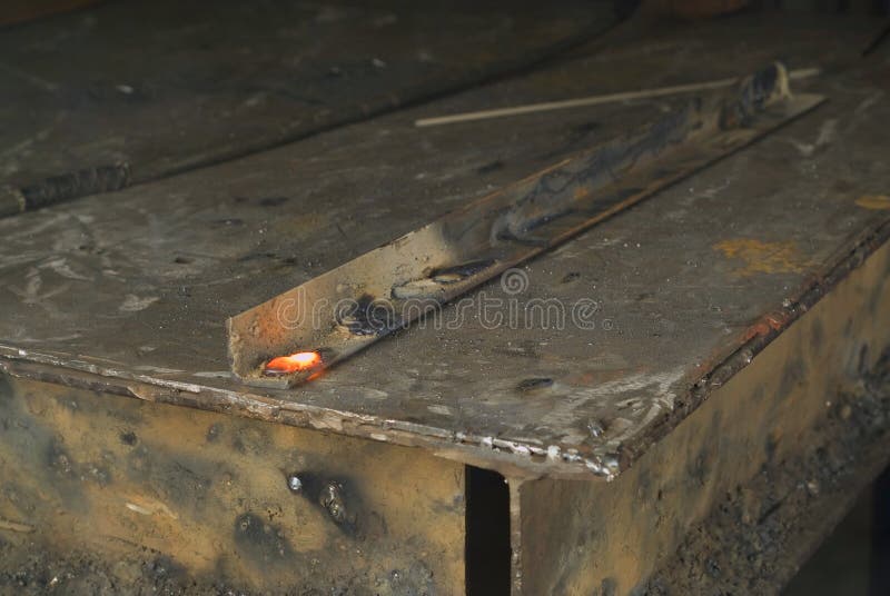 Red hot welding metalwork stock image. Image of heat - 11111585