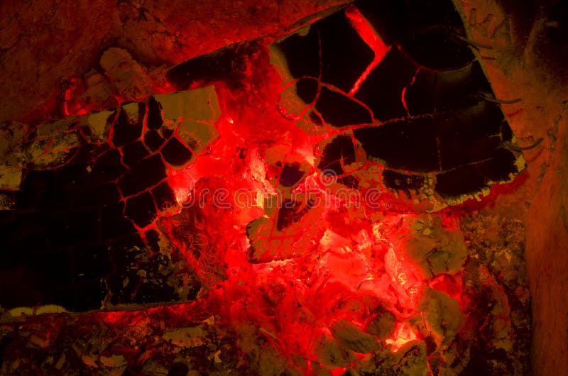Red Hot Wood Embers Detail in Fire Place Stock Image - Image of blaze ...