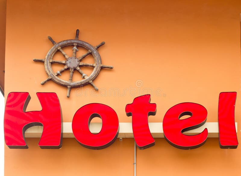 Red Hotel Sign stock image. Image of ship, hotel, text - 17272155