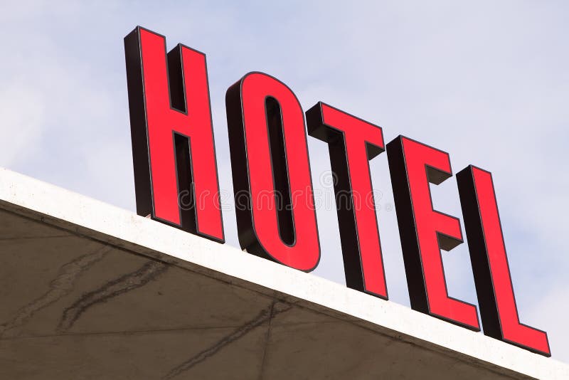 Red hotel Sign stock image. Image of single, sign, business - 35234759