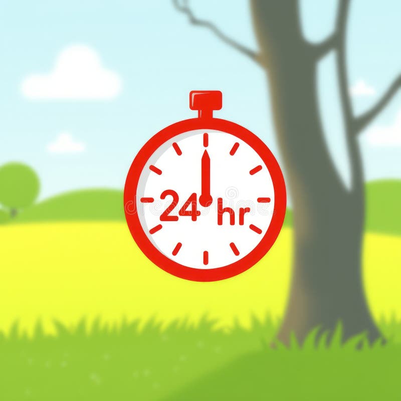 Red 24 Hours Icon 24 Hr Illustration Stock Illustration - Illustration ...