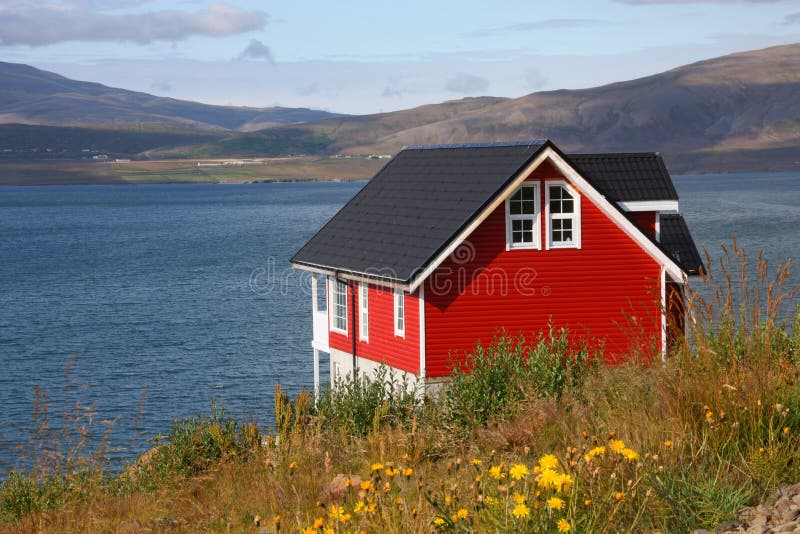 Red house stock image. Image of fiord, nature, wooden - 11654695