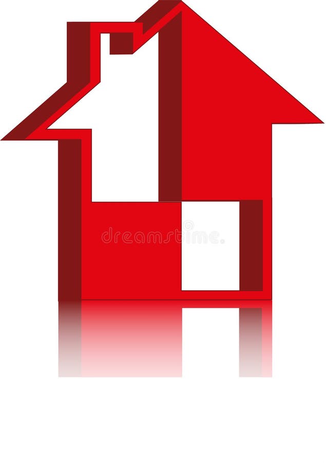 Red house stock vector. Illustration of shadow, sign - 27155407