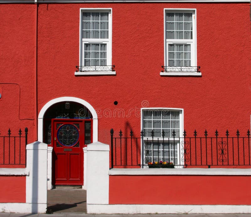 Red house facade stock image. Image of dream, elegant - 8926119