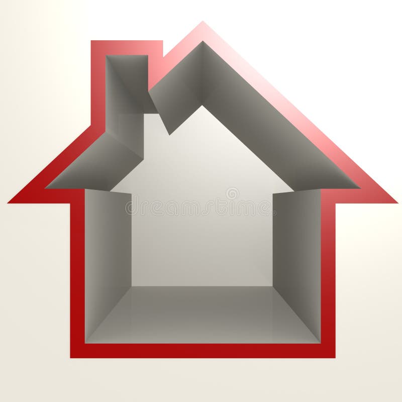 Red house stock illustration. Illustration of rendered - 47235524