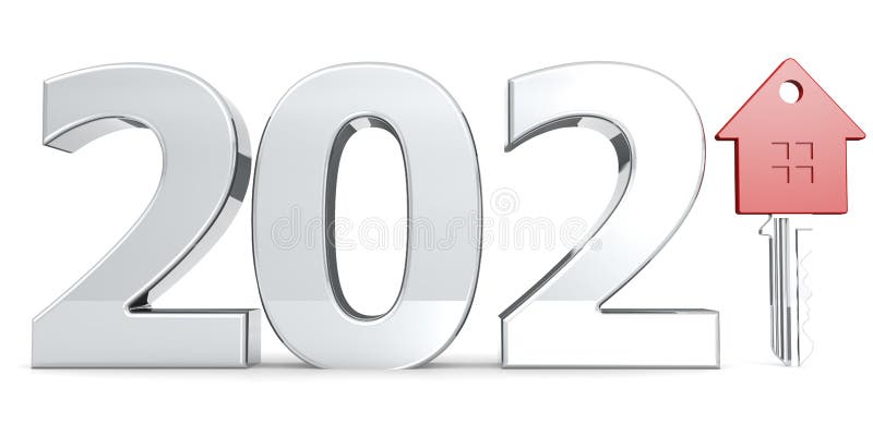 Red House Key with Year 2021 Stock Illustration - Illustration of ...