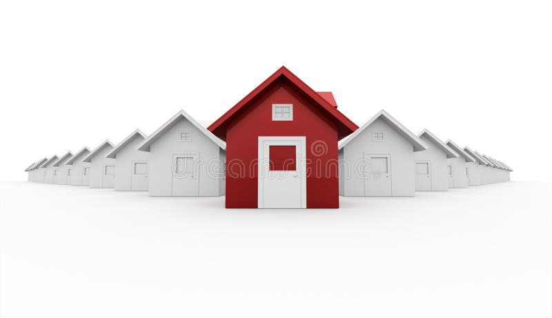 Red House Leader Icon Concept Isolated on White Stock Illustration ...