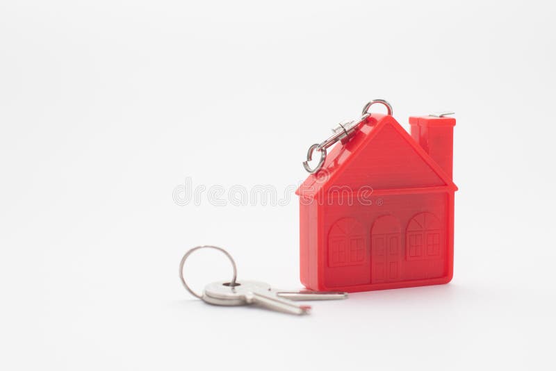 Red House model with keys stock image. Image of sale - 208340157