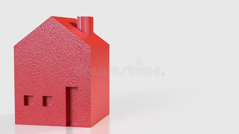 The Red House for Property or Real Estate Concept 3d Rendering Stock ...