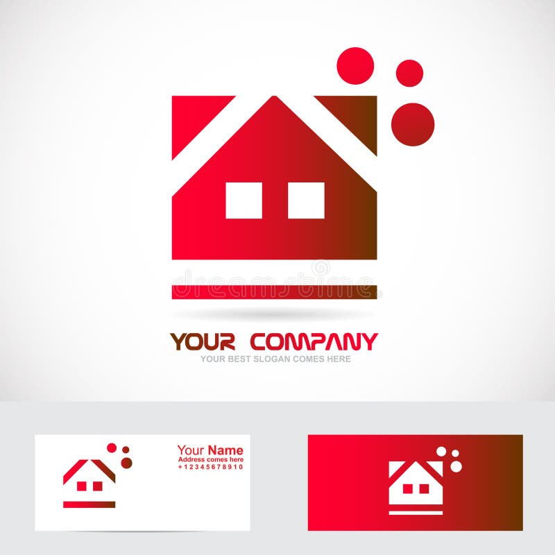 Red house real estate logo stock vector. Illustration of realty - 55782337