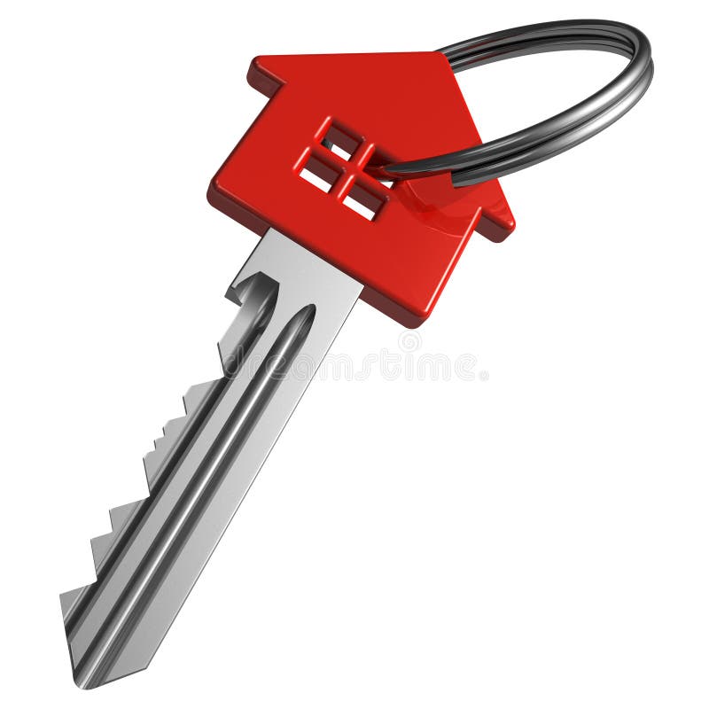 Red house-shape key stock illustration. Illustration of business - 16195478