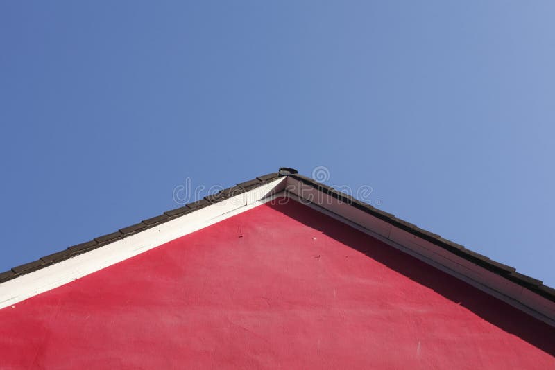 Red House Wall, Gable, Roof Stock Image - Image of brick, house: 95230833