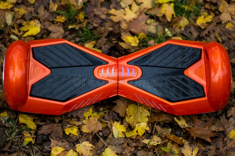 The Red Hoverboard a Top View Stock Photo - Image of gyroscooter, speed ...