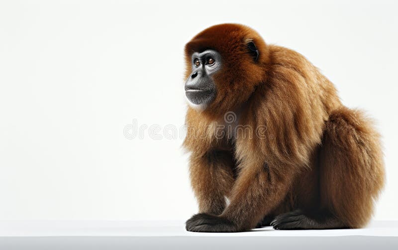Red Howler Monkey on Clear Background -Generative Ai Stock Illustration ...