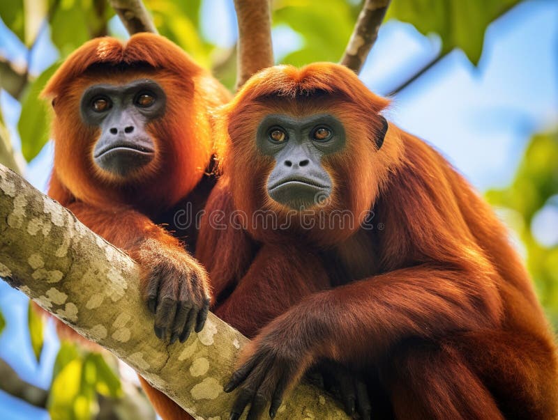 Red Howler Monkey stock illustration. Illustration of head - 293685261
