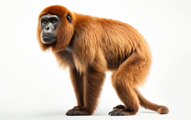 Red Howler Monkey in Transparency -Generative Ai Stock Illustration ...