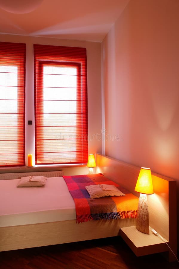 Red Bedroom stock photo. Image of home, clear, house - 18520504