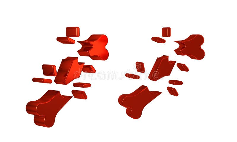 Red Dog Bone Icon Isolated on Transparent Background. Pets Food Symbol ...