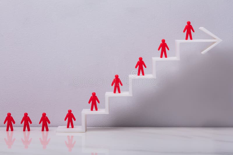 Red Human Figures on Increasing Graph Stock Photo - Image of ...