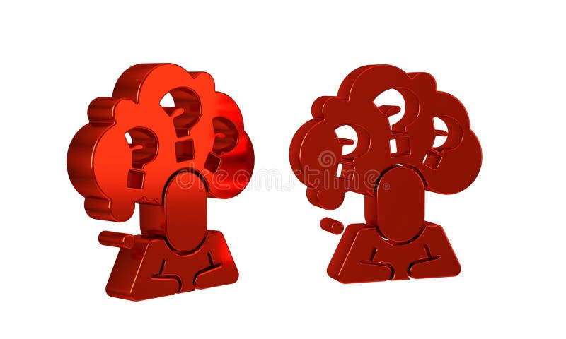 Red Human Head with Question Mark Icon Isolated on Transparent ...