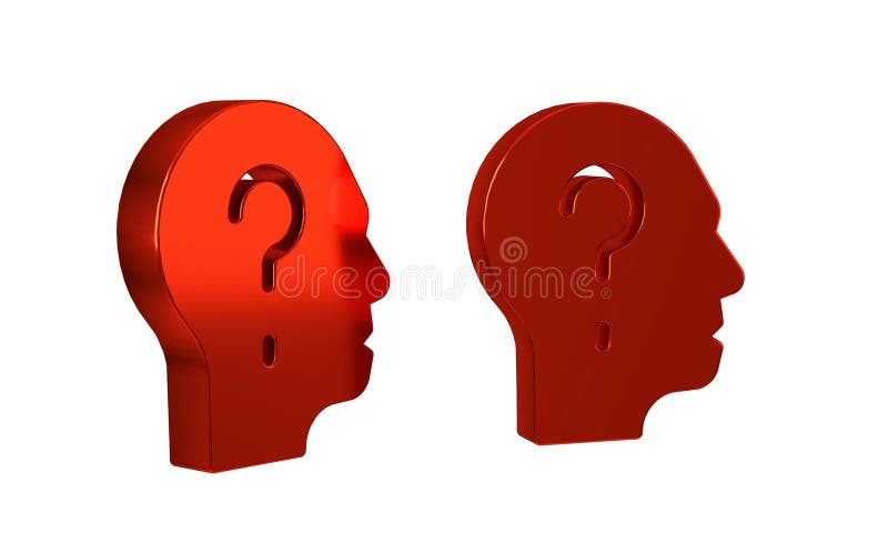 Red Human Head with Question Mark Icon Isolated on Transparent ...