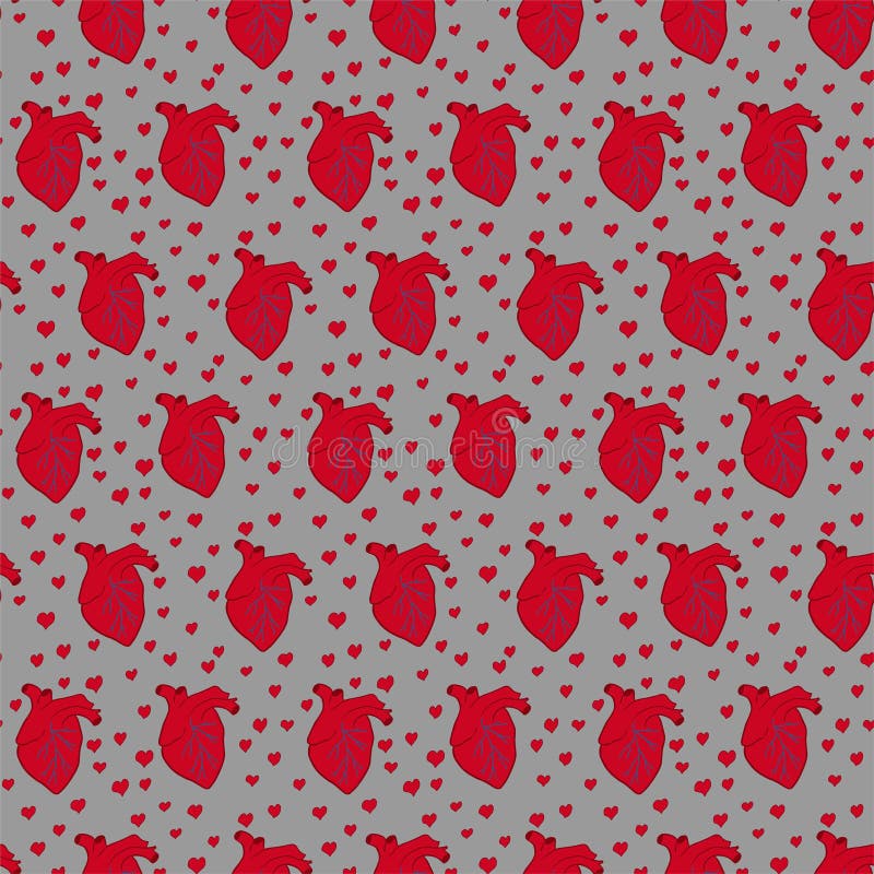 Red human heart pattern stock vector. Illustration of heart - 241143307