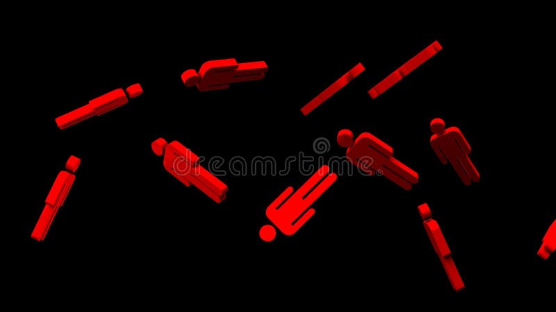 Black Human Shaped Objects on White Background. Stock Illustration ...