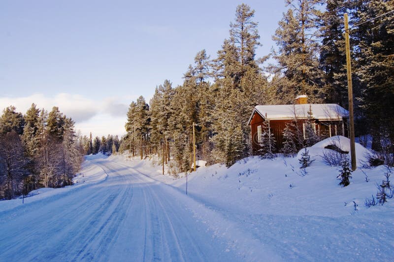 Red Hut by the Road stock photo. Image of secluded, remote - 7328412