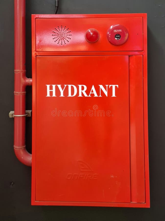 Red Hydrant Box Installed on the a Mall for Emergency Stock Image ...