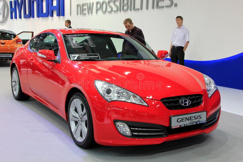 Red Hyundai Genesis editorial photo. Image of autocar - 37458266