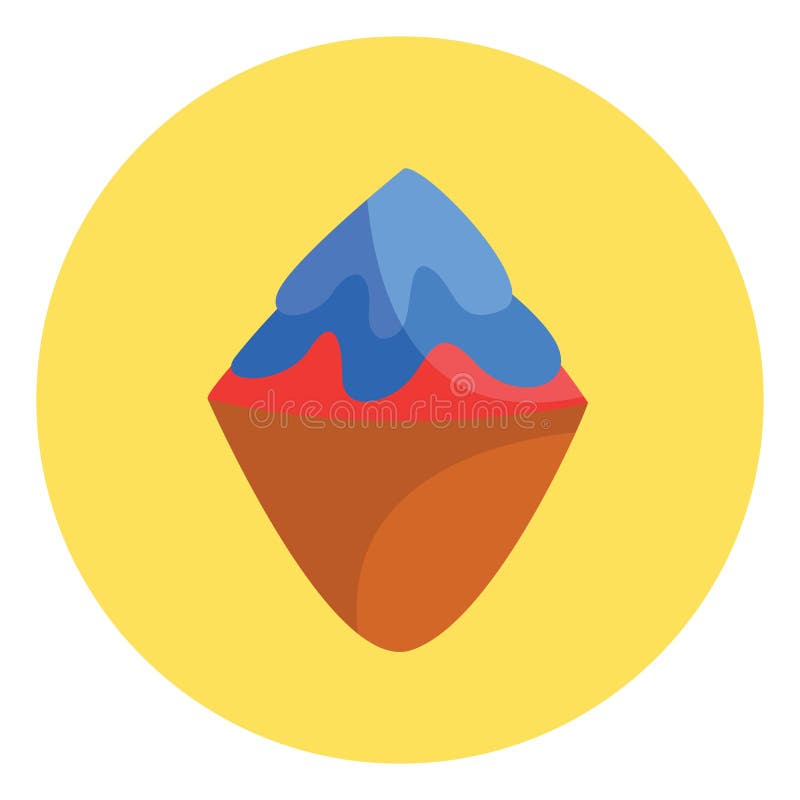 Red Ice Cream with Blue Icing, Icon Stock Vector - Illustration of icon ...