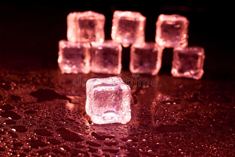Red ice cubes stock photo. Image of background, cool, stack - 6431156