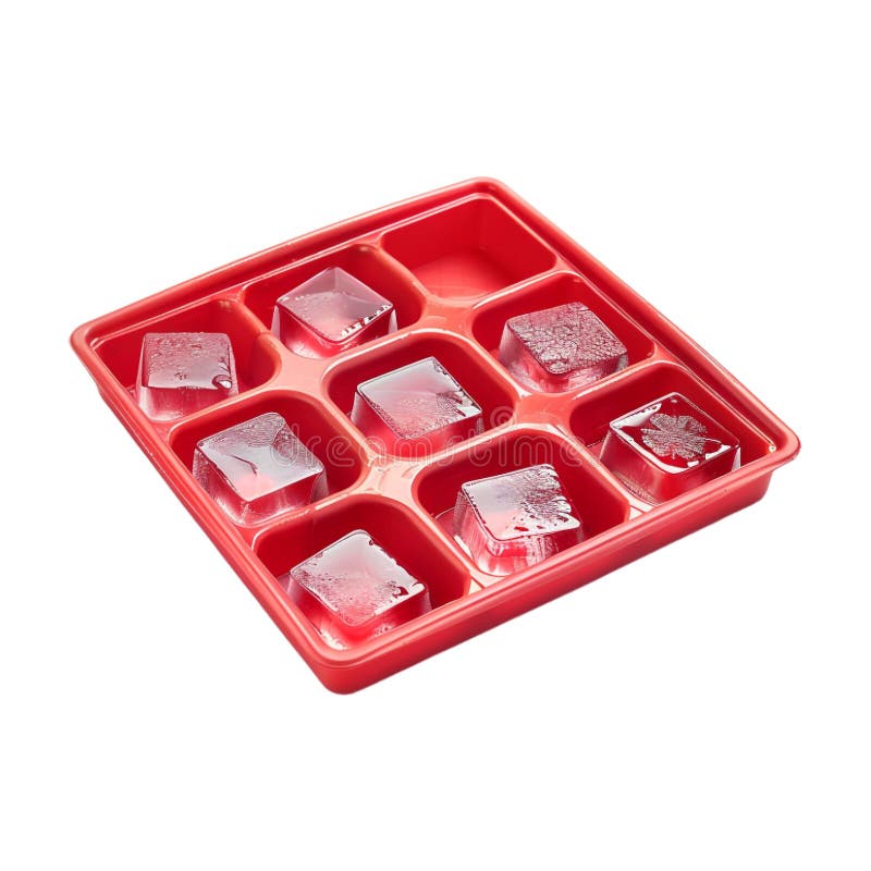 Red Ice Cubes Box on Transparent Background - Ai Generated Stock ...