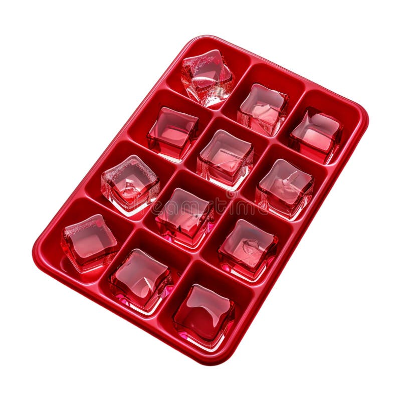Red Ice Cubes Box on Transparent Background - Ai Generated Stock ...