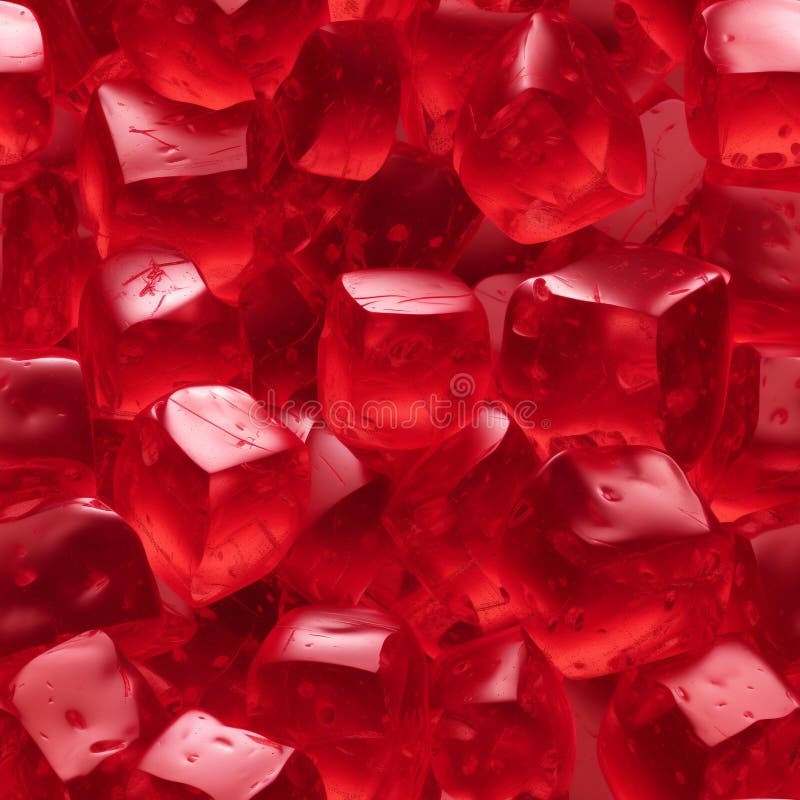 Red Ice Cubes Seamless Tile Pattern. Generative AI. Stock Illustration ...