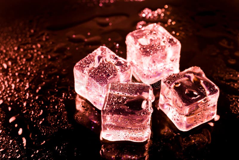 Red ice cubes stock photo. Image of black, dark, macro - 105785536
