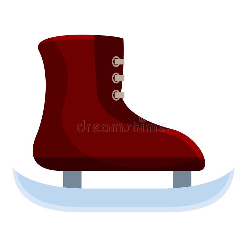 Red Ice Skate Standing on a Thin Layer of Ice Stock Illustration ...