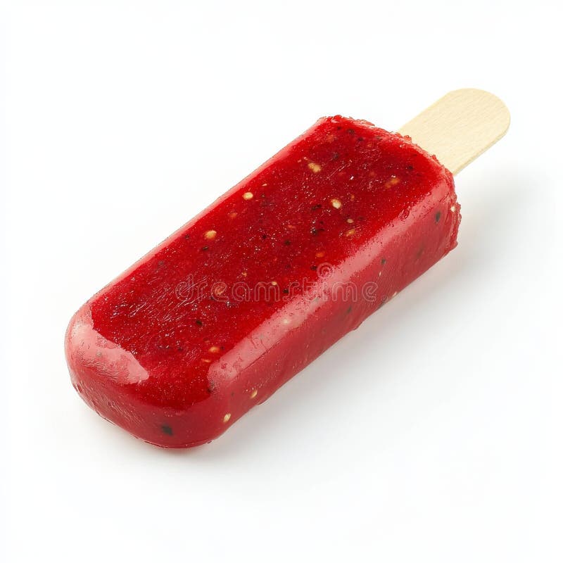 Red Ice Water on a Stick is Shown in Isolation on a White or ...
