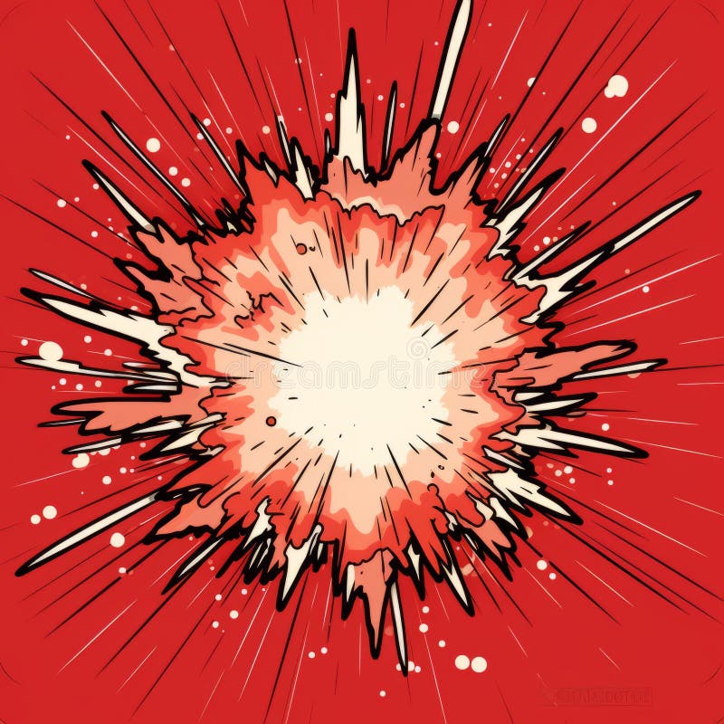 Retro Comic Explosion: Vibrant Red Supernova Burst Stock Illustration ...