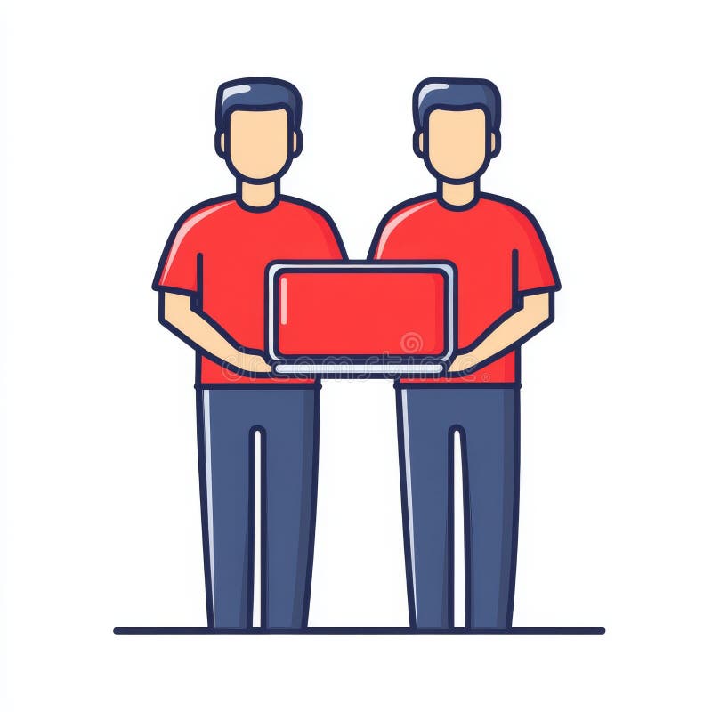 Red Icon Symbolizing Teamwork Utilized in Collaboration, Education ...