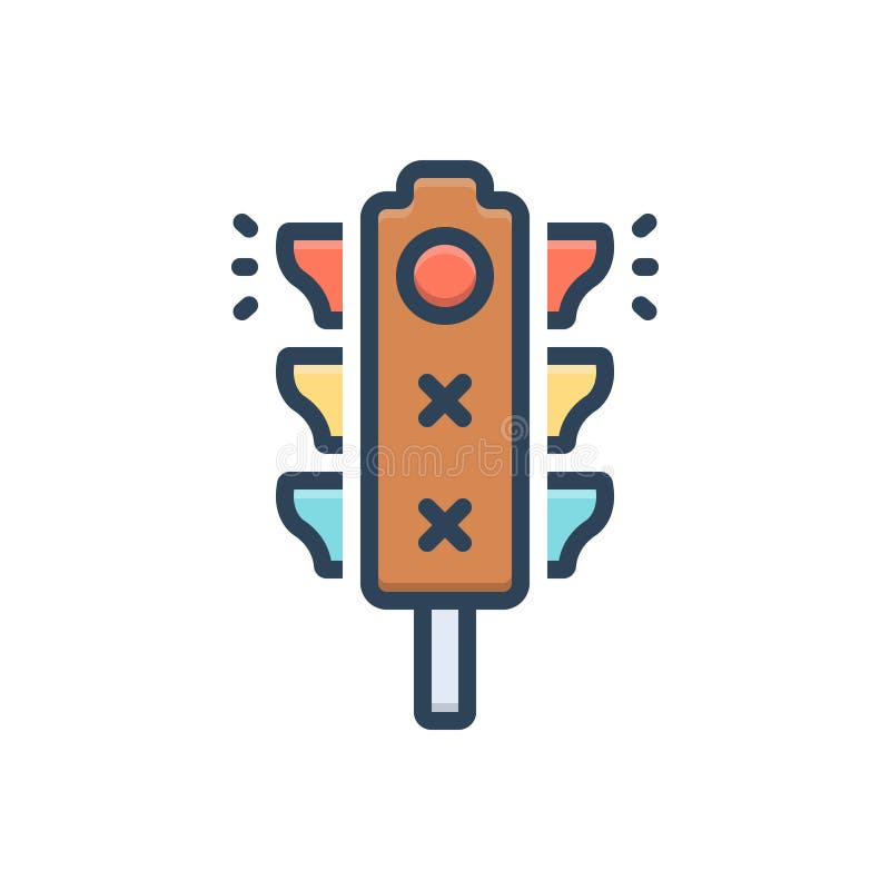 Color Illustration Icon for Red, Traffic Signal and Warning Stock ...