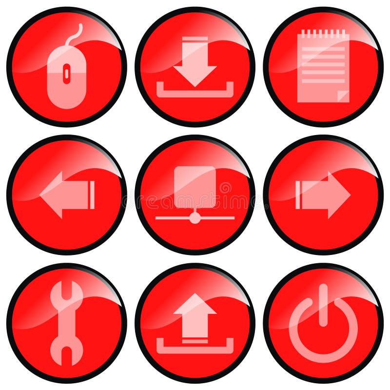 Red Icons stock illustration. Illustration of refresh - 2341681